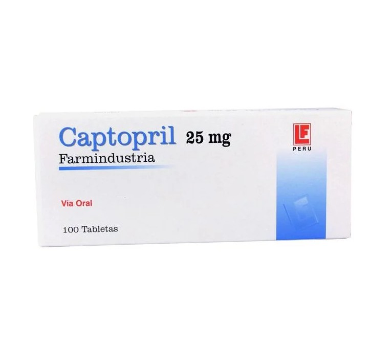 CAPTOPRIL FARMINDUSTRIA - Tabletas caja x 100 - 25 mg | AnyFarma CAPTOPRIL FARMINDUSTRIA - Tabletas caja x 100 - 25 mg | AnyFarma